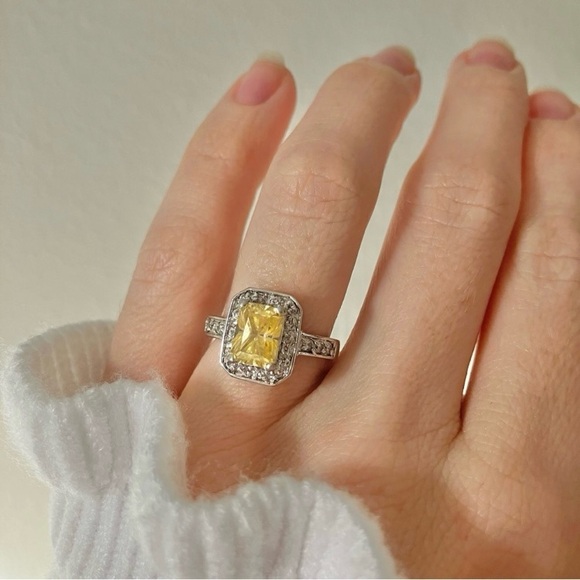RSC | Jewelry | Rsc Yellow Emerald Ring Vintage Dorothea Silver Glam ...
